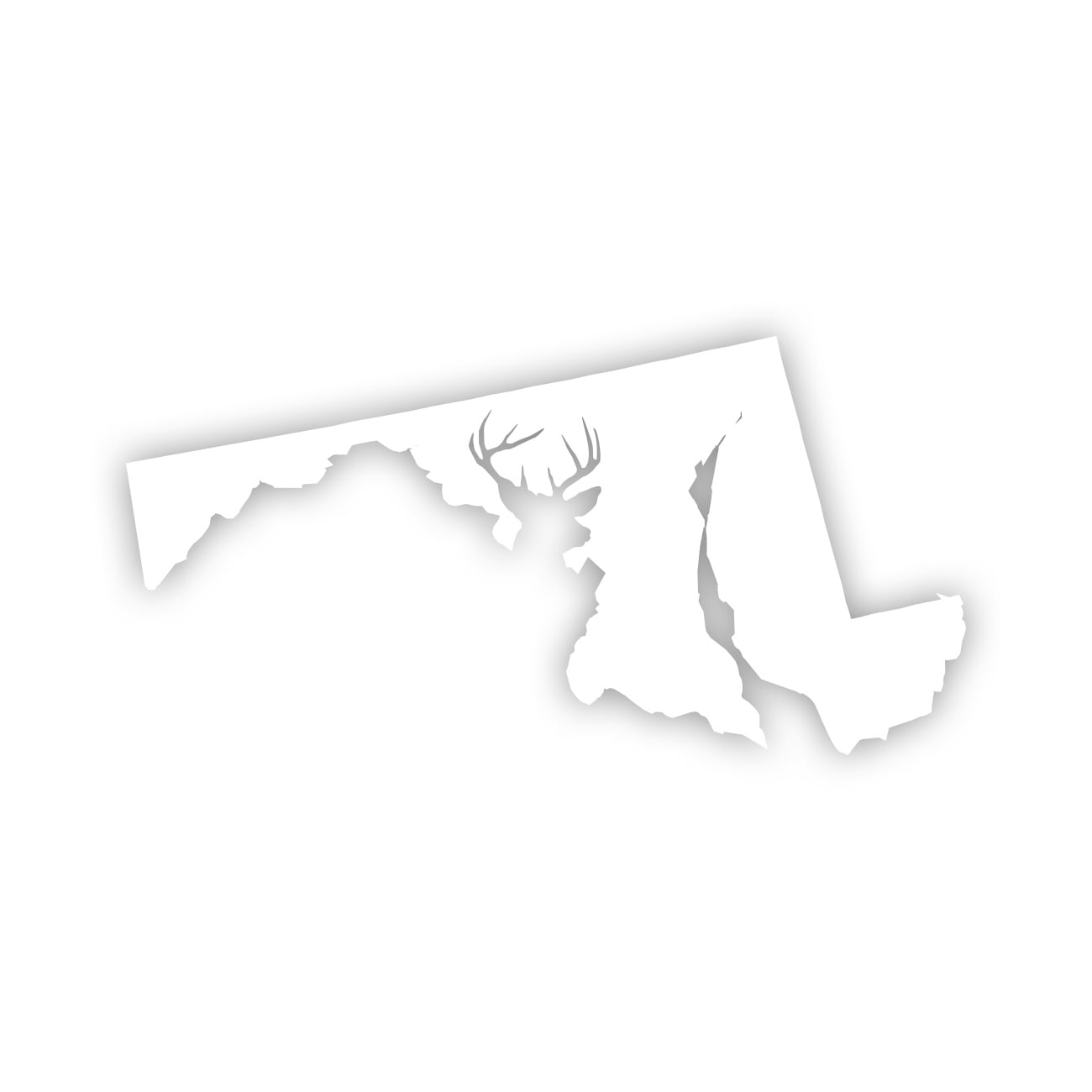 Maryland Deer State Sticker Decal Die Cut - Self Adhesive Vinyl - Weatherproof - Made in USA ...