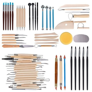 U.S. Art Supply 53 Piece Pottery & Clay Sculpting Tool Set with Hard ...