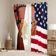 Manfei Basketball Initial D Kitchen Curtains, American Flag Sport Black ...