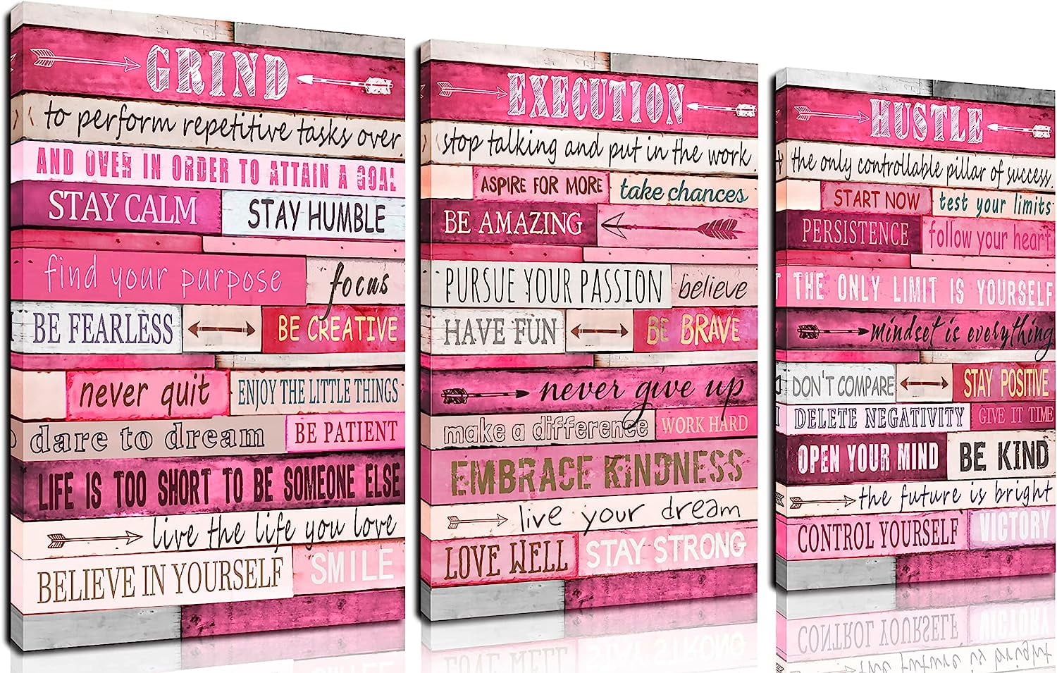 Pink Canvas Wall-Art - Room Decor for Teen Girls - Motivational Posters ...