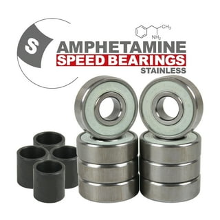 Amphetamine Skateboard Longboard Speed Bearings Set of 8 Pre-Lubricated ...