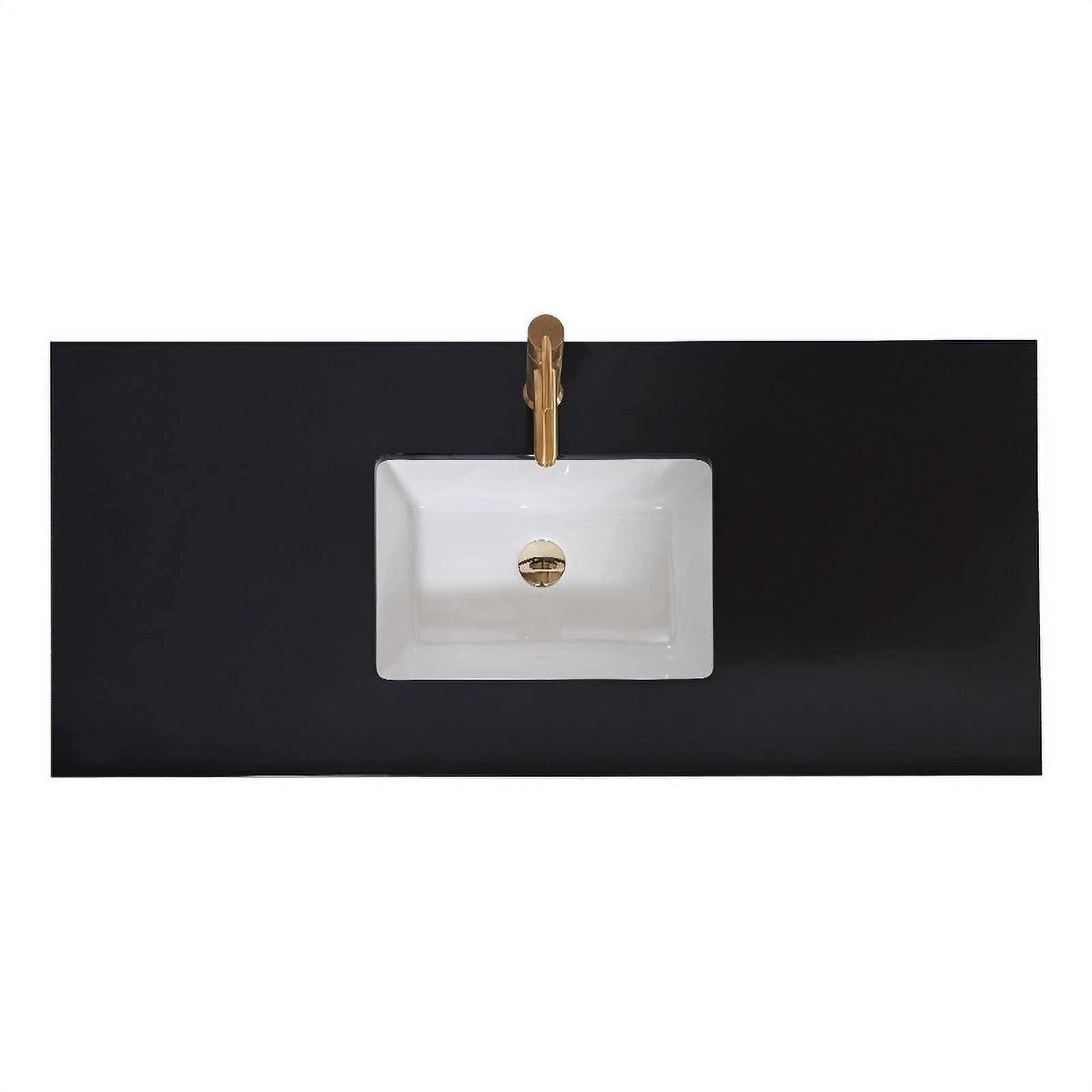 48. in Stone effects Vanity Top in Imperial Black Apron with White Sink ...