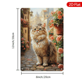 8x12 Inch Metal Wall Art, Vintage Crowned Cat in European Village ...
