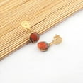 Zeva jewels Orange Jade Copper Turquoise Gemstone Gold-plated Stud ...