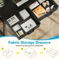 32 Inch Black Writing Desk with 2 Fabric Drawers & Storage Bag, Modern ...