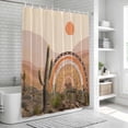 Abstracts Cacti Shower Curtain for Bathroom, Sunset Mountain Deserts ...