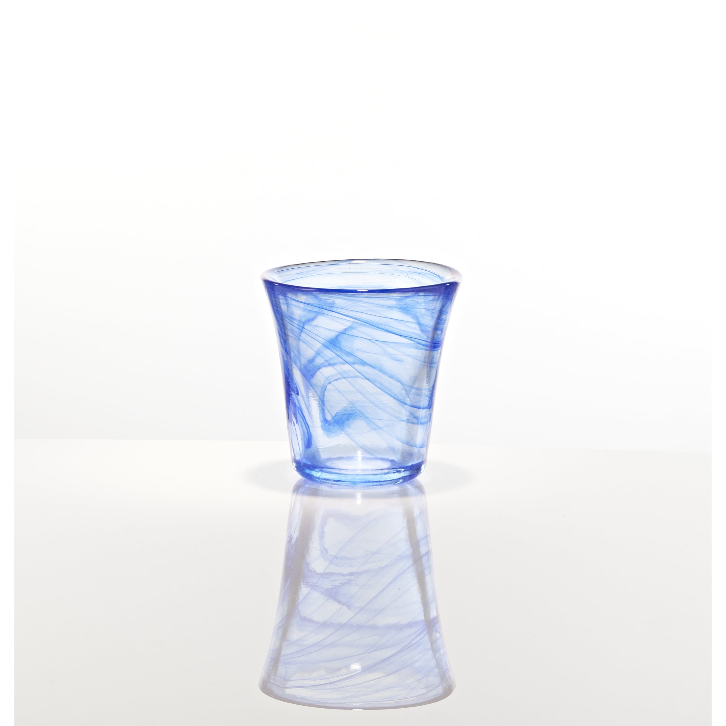 Burns Glass Euro Style Cloudy Blue Beverage - Rocks 10 oz Hand thrown ...