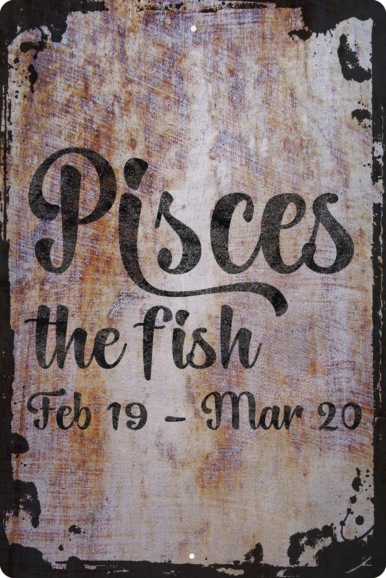 Pisces the fish feb 19-mar 20 cursive zodiac sign astrology Beige Wall ...