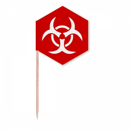 Infection Red Square Warning Mark Toothpick Flags Cupcake Picks Party ...