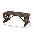 2-Person Wooden Garden Bench with Wagon Wheel Legs, Rustic Outdoor ...