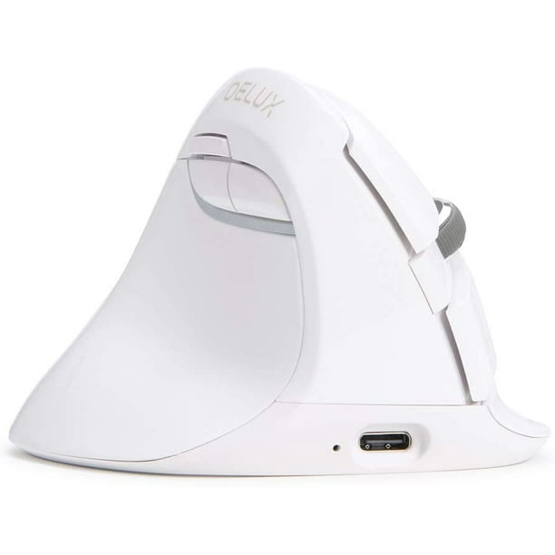 DELUX Left Handed Vertical Mouse, Reduce Hands Strain Rechargeable ...