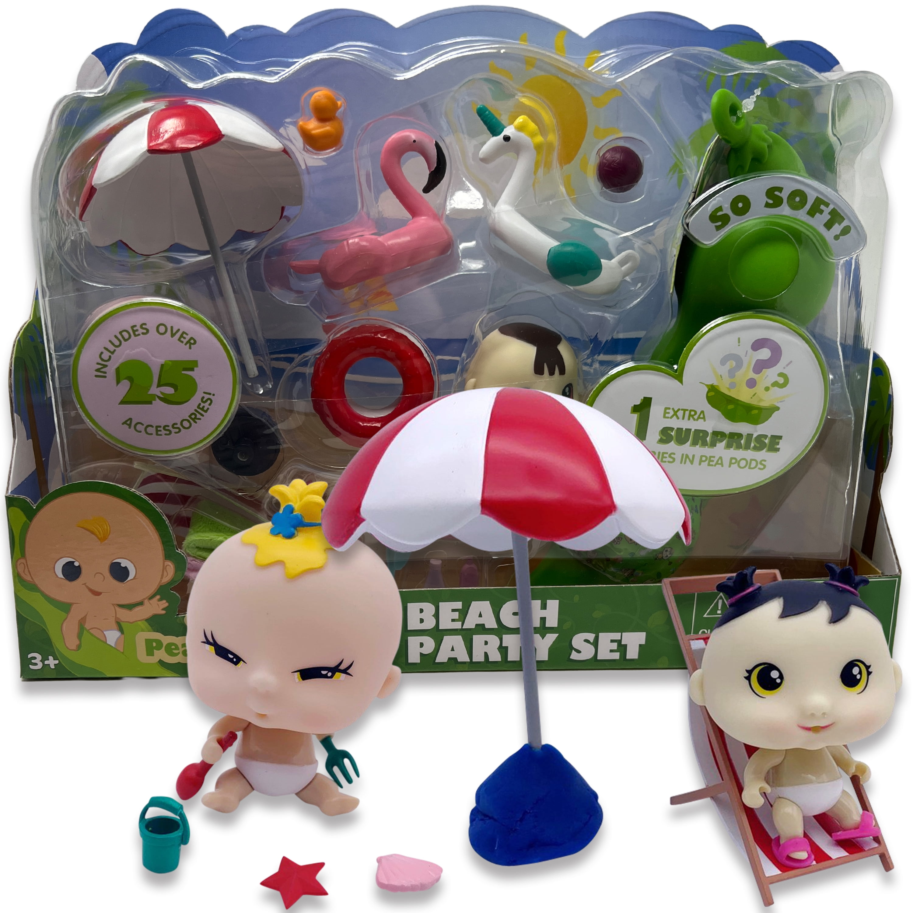 Pea Pod Babies - Beach Party Set - Over 30 Pieces Including Two Mini ...