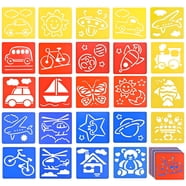 50pcs Kids Drawing Stencils Chalk Stencils Wooden Educational DIY ...
