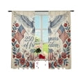 250th Anniversary Sheer Curtains for Living Room Bedroom, Bald Eagle ...