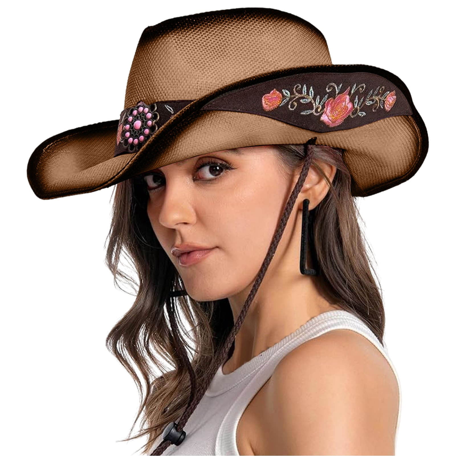 Click here for Fgnfyis Cowboy Hats For Women Brown Hats Classic S... prices