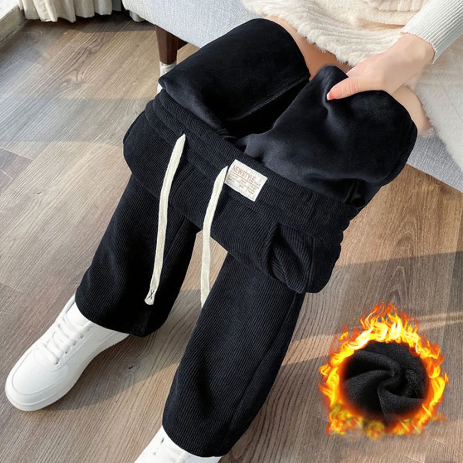 Click here for Tarylea Womens Pants Fleece Lined Straight Leg Tro... prices