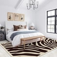 Animal Zebra Stripe Area Rugs, Brown Pattern Carpet, Washable Non Slip ...