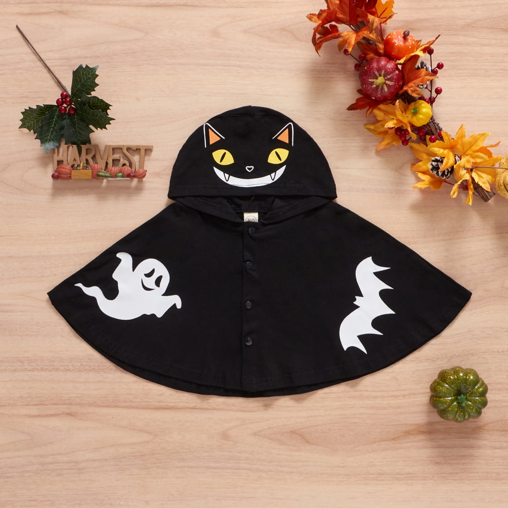 URMAGIC 9M-3Y,Baby Boys Girls Kids Halloween Ghost Bat Hooded Cape Cloak Cosplay Costume ...