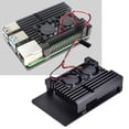 For Raspberry Pi 4B Black Aluminum Alloy Protective Box Enclosure Case ...