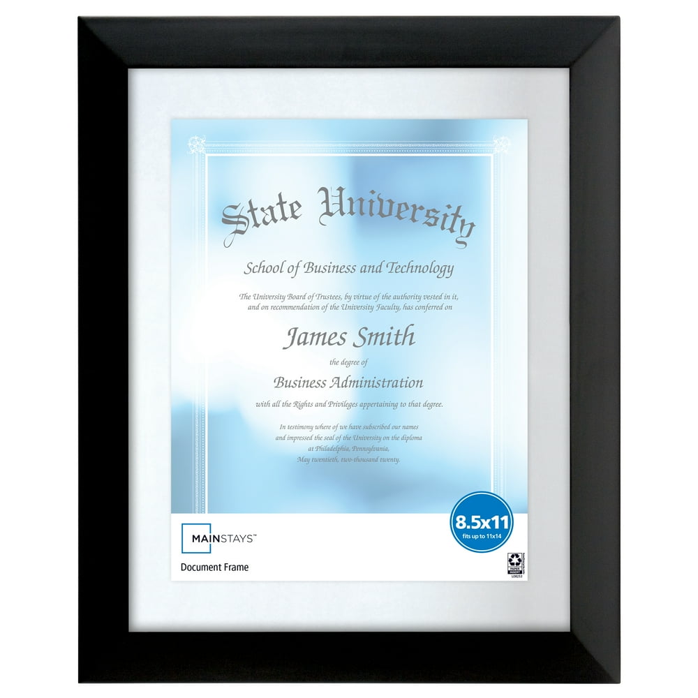 Mainstays 11x14 Inch Document Float Frame, Black Finish - Walmart.com ...