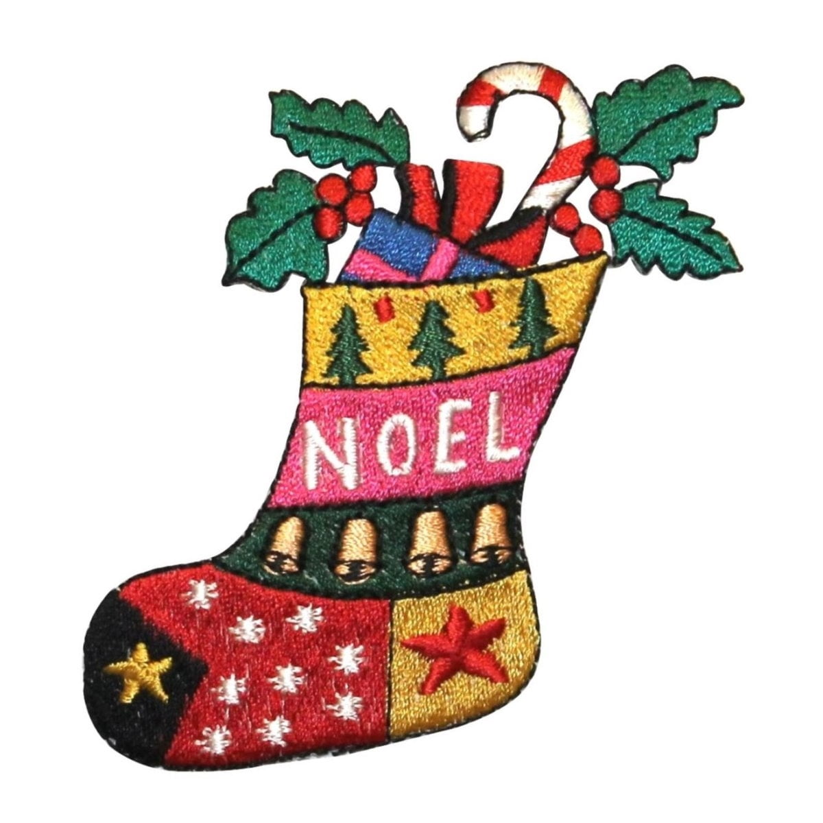 ID 8065 Noel Filled Stocking Patch Christmas Holiday Embroidered IronOn ...