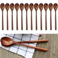 LiJingR Wooden Soup Spoons 12 Pieces 9 Inch Long Handle Kitchen ...