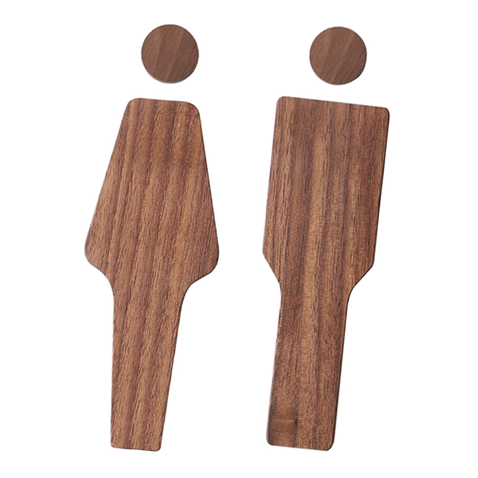 Wooden Toilet Sign Antique Plaque No Drilling Decorations Man Woman ...