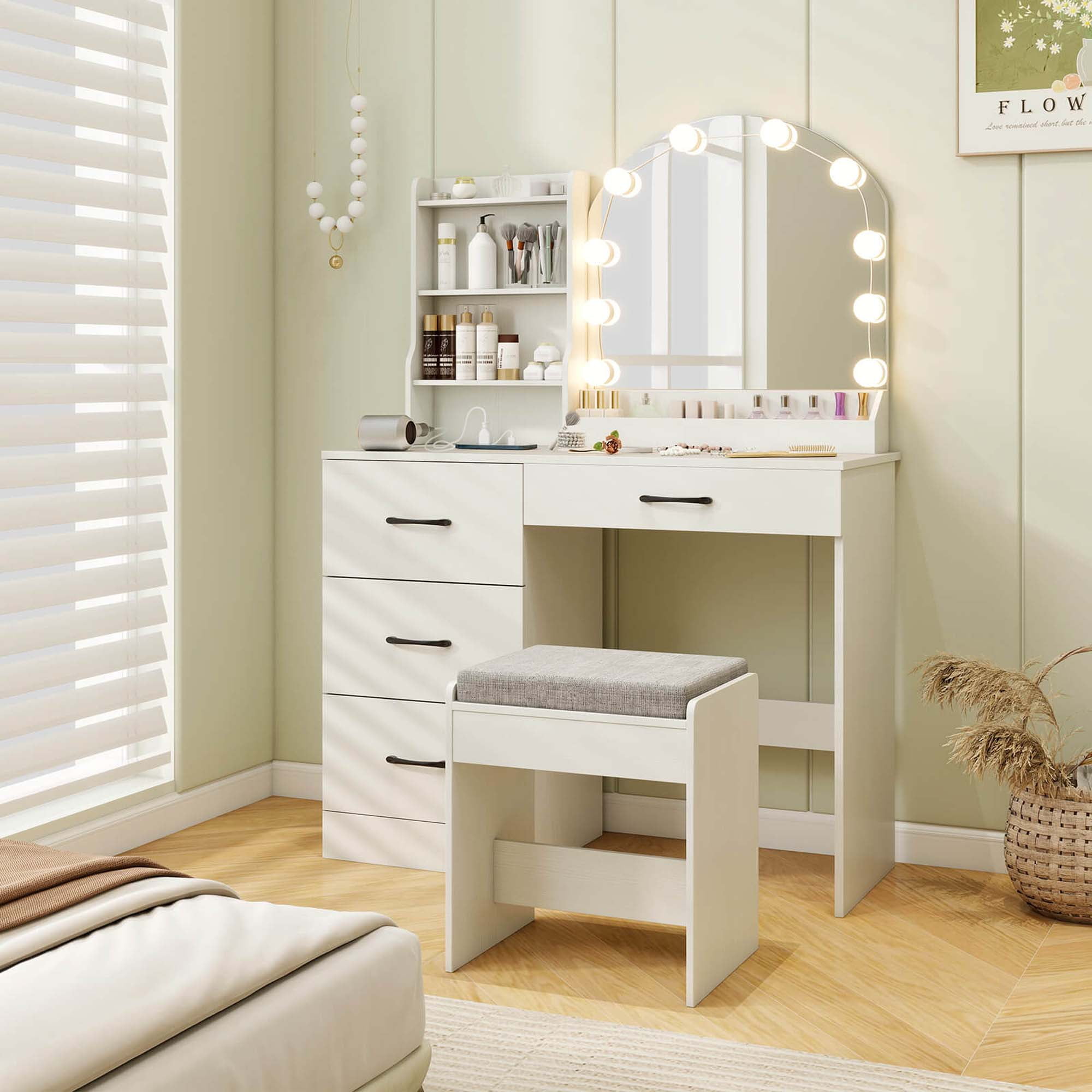 Click here for Costway Vanity Set With Mirror And Lights With 3-C... prices