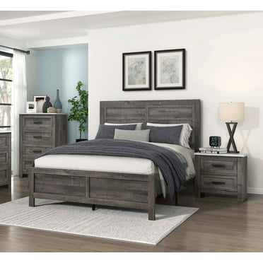 Roundhill Furniture Astral 3-Piece Upholstered Bedroom Set, Tufted ...