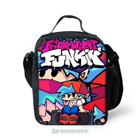 Kids Game Friday Night Funkin Party Insulated Lunch Bag Tote Thermos ...