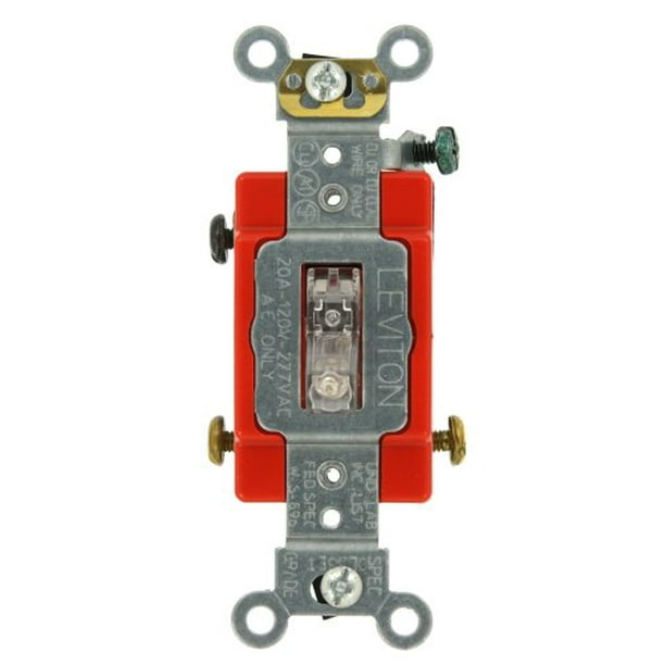 Leviton 1223-LHC 20-Amp, 120-Volt, Toggle Lighted Handle, Illuminated ...