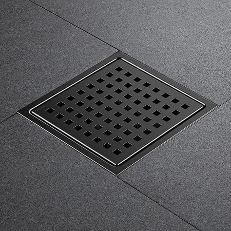 Square Shower Drain, 4 Inch Matte Black Square Shower Drain Base with ...