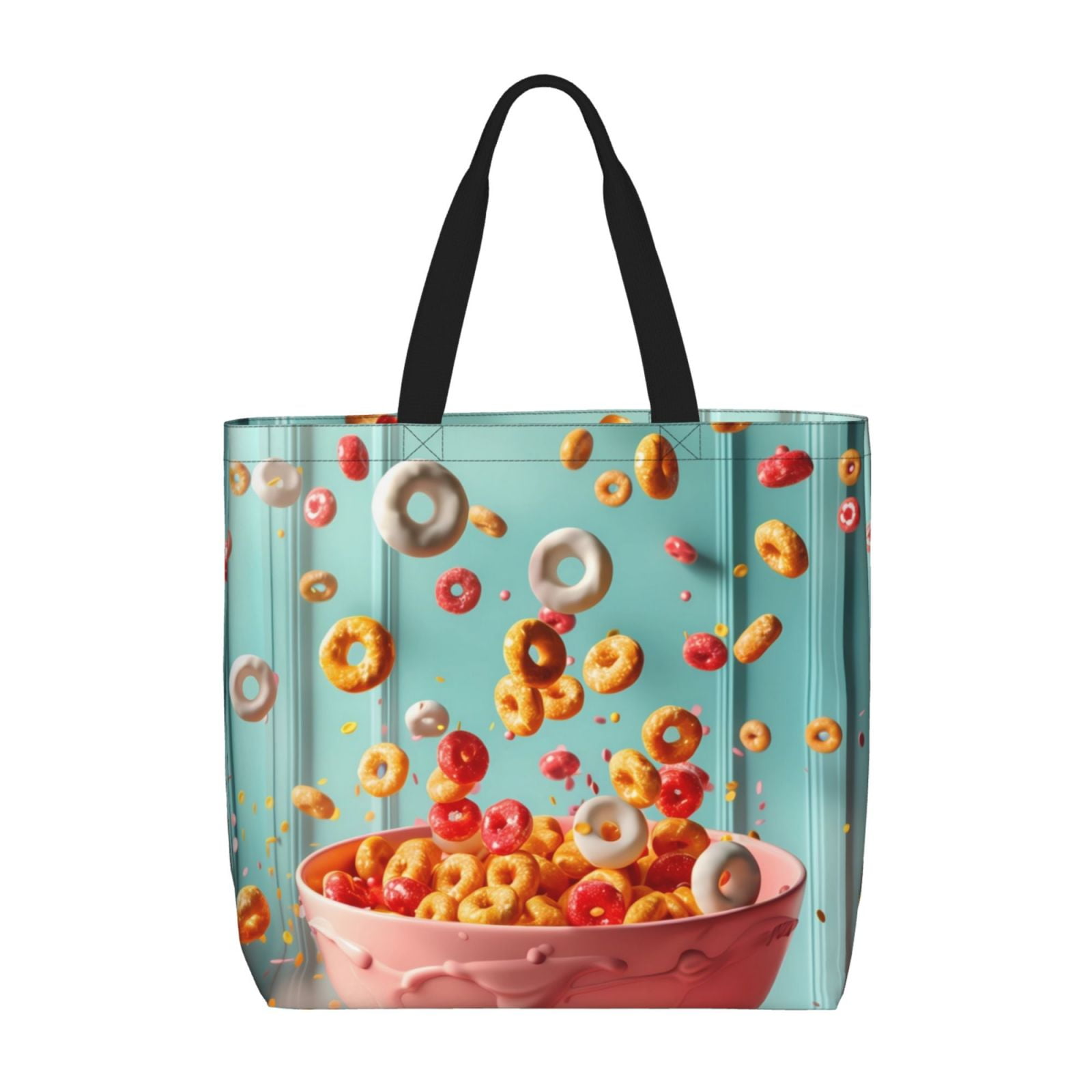 Easygdp Floating Colorful Cereal Bolsa Tote para Mujer, Bolso de Hombro para Trabajo, Playa ...