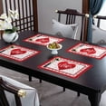 Valentines Day Love Hearts Placemats Set Flowers Florals Table Mats ...