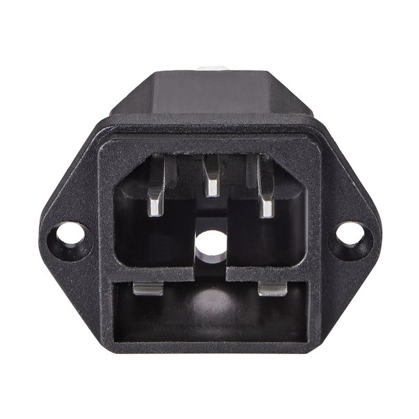 C14 Panel Mount Plug Adapter AC 250V 10A 3Pins IEC Inlet Module Plug ...