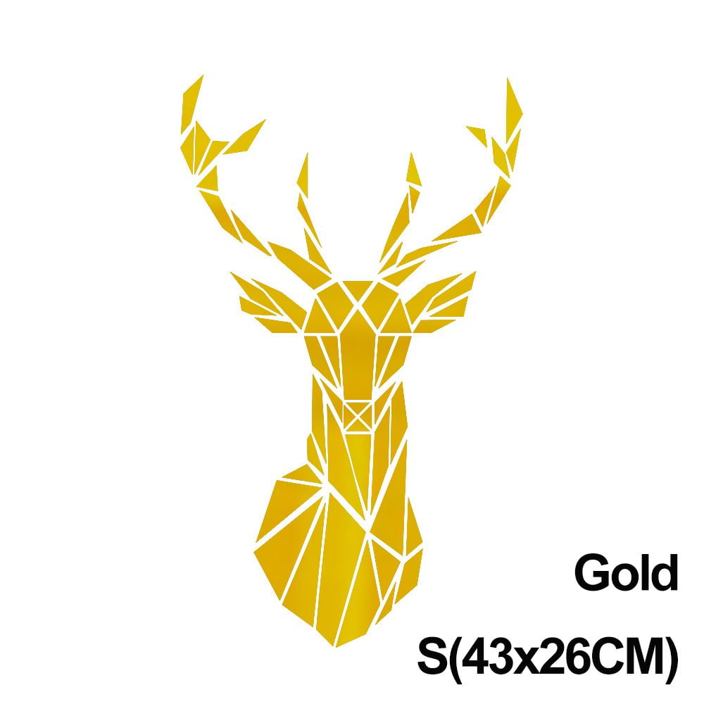 Gift Modern Style Home Decoration Multiple Sizes 3D Deer Head Stickers ...