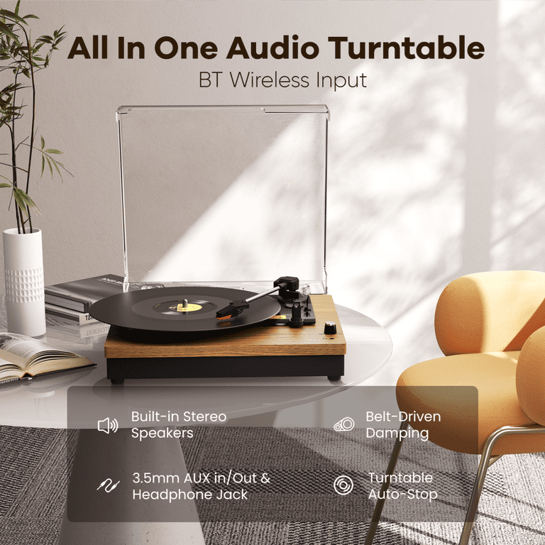 Toca Discos Victress Bluetooth Record Player - 3-Speed Portable ...