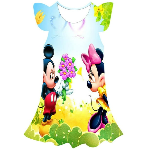 Disney Minnie Mickey Mouse impression 3D filles robe été Minnie Mickey ...