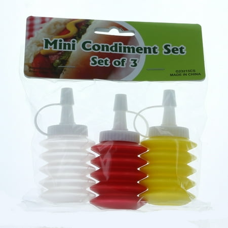 Mini Condiments Squeezable Bottles BBQ Picnic Set of 12 Ketchup Mustard ...