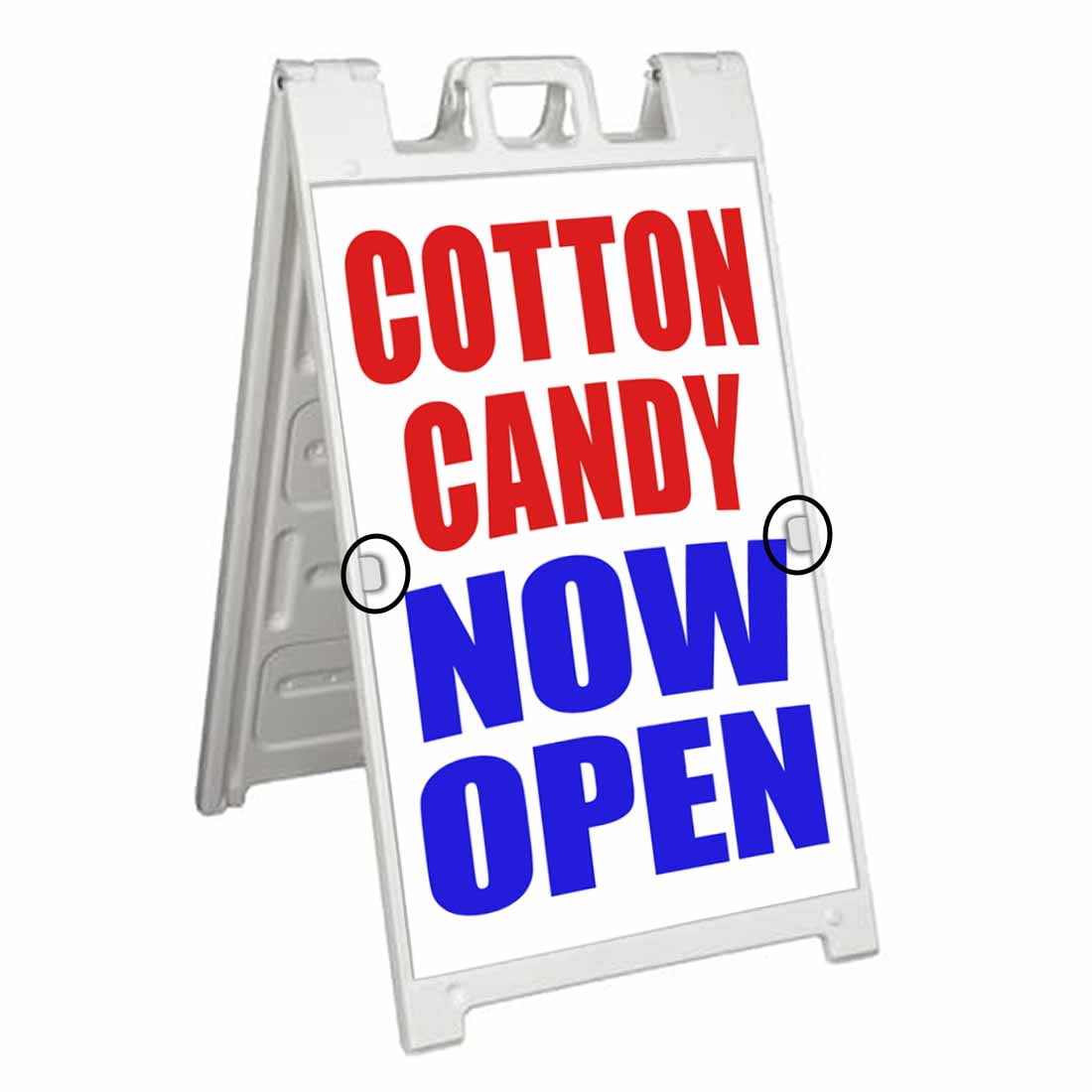 Cotton Candy Now Open (24" X 36") Deluxe A-Frame Signicade, Includes 2 ...