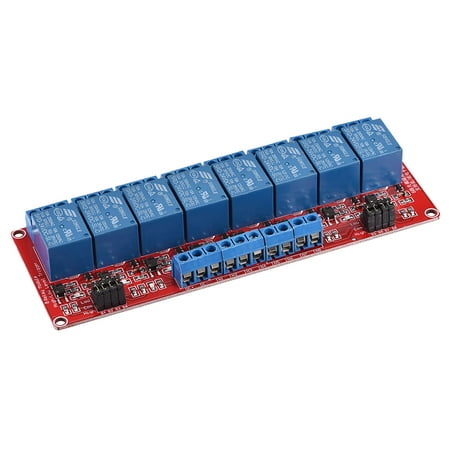 Uxcell Relay Module 8 Channel 24V High Low Level Trigger Module Red ...