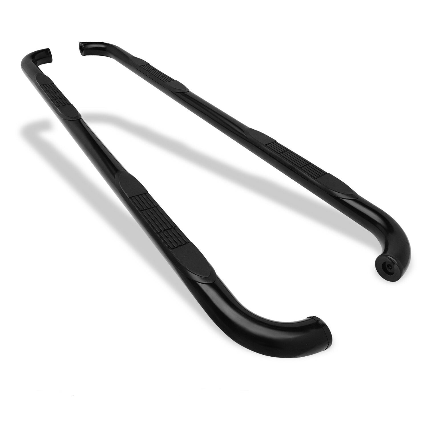 BETTER AUTOMOTIVE 3" Round Black Side Step Rails Side Bars Fit 2001 ...