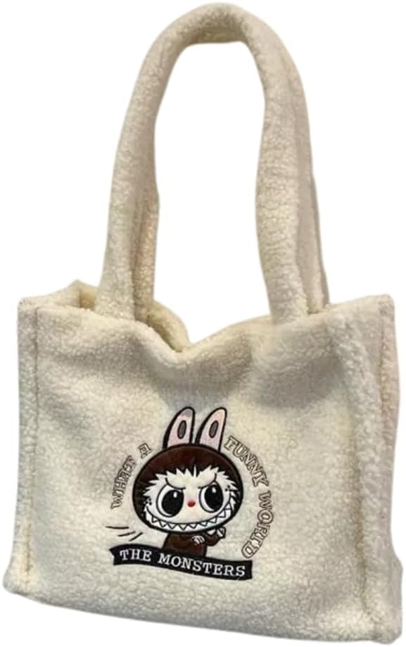 Bolso de hombro Labubu con dibujos animados de peluche de gran ...