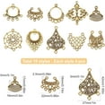 40Pcs 10 Styles Tibetan Style Alloy Chandelier Components Mixed Shapes ...