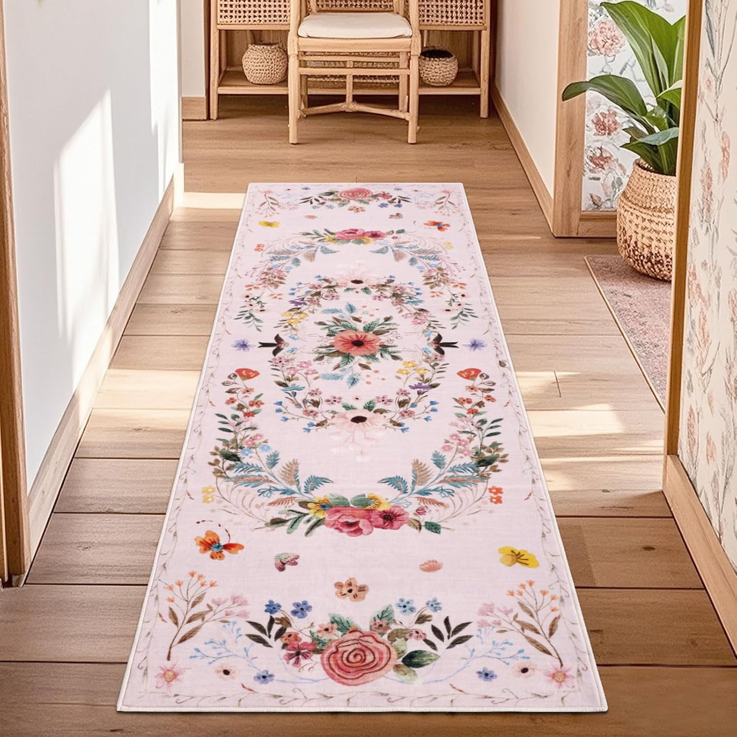 Click here for Siabc-Floral Hallway Rug Runner 2x6ft Non Slip Was... prices