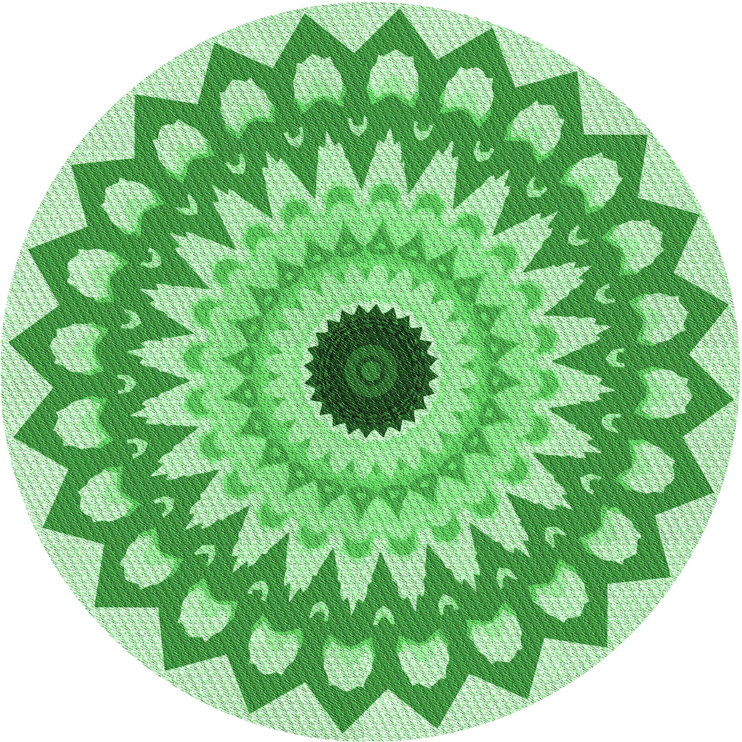 Ahgly Company Indoor Round Patterned Jade Green Area Rugs, 5' Round ...