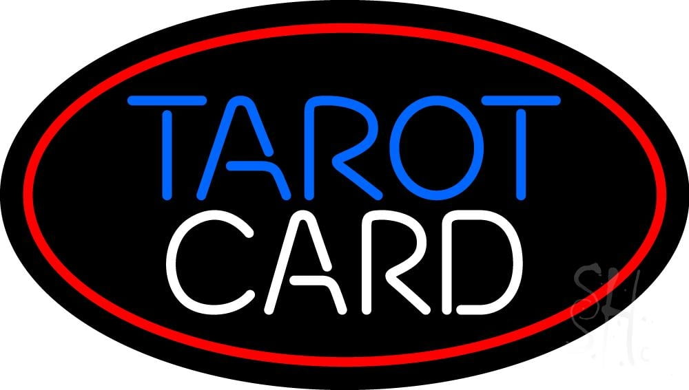 Red Tarot Card LED Neon Sign 13 x 24 - inches Black Square Cut Acrylic ...