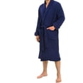 Terry Cloth Robes for Men All-Cotton Bathrobe, Navy Blue Luxury Shower ...