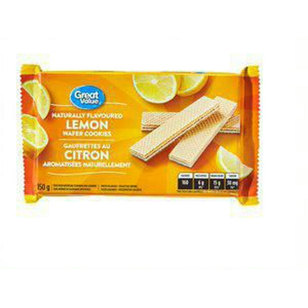 Great Value Lemon Wafer Cookies, 150 g - Walmart.ca