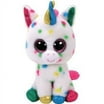 TY Beanie Boo Plush - PIXY the White Unicorn with Rainbow Colored Mane ...